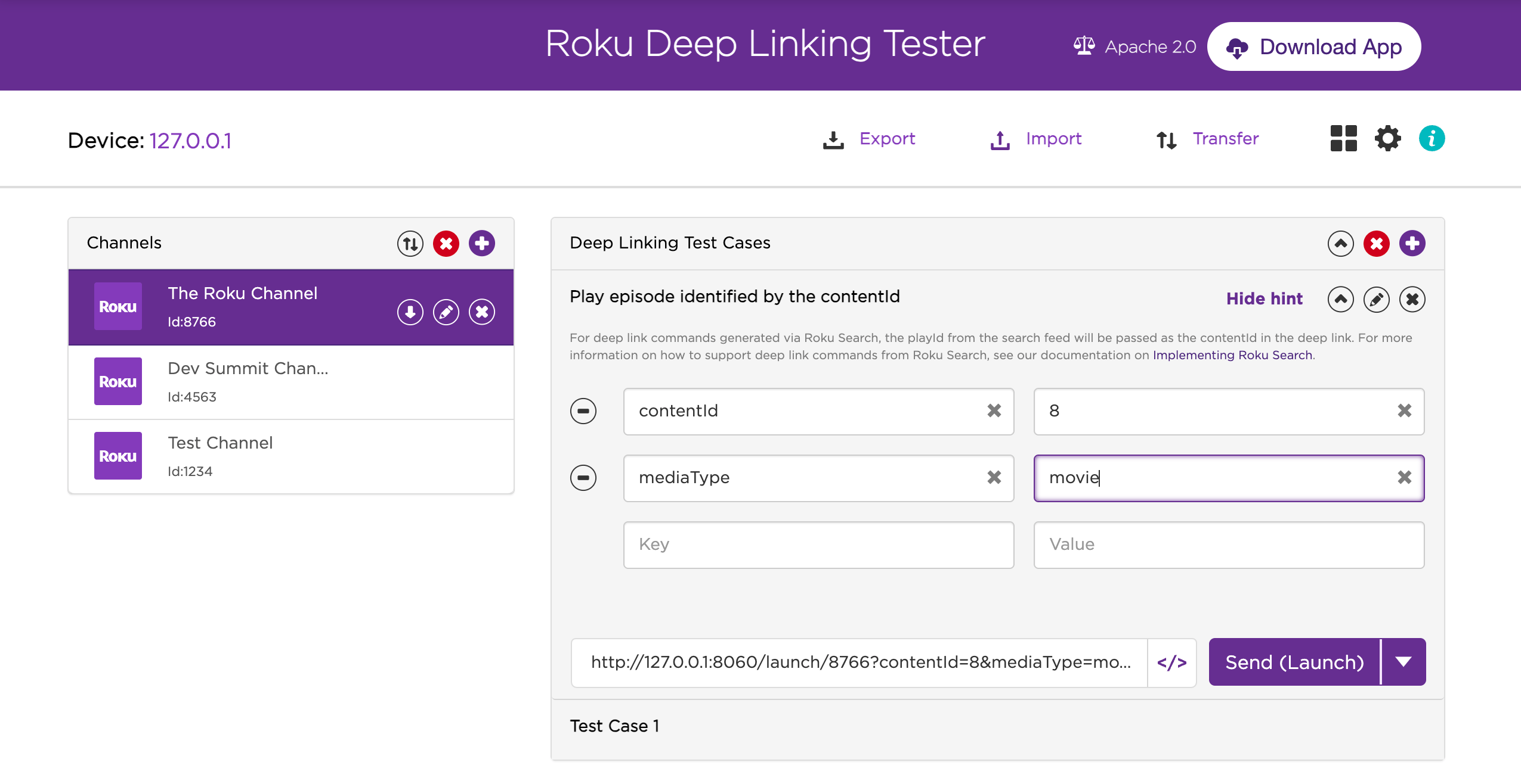 Deep Linking Tester
